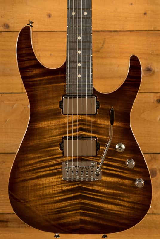 Tom Anderson Li'l Angel - Tiger Eye Burst with Binding | Reverb