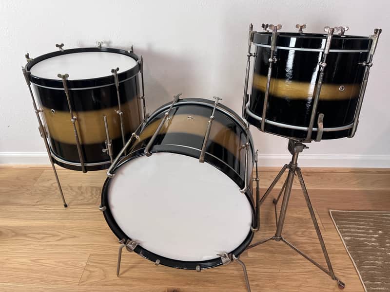 Decolite 3-pc Drum Kit Black Gold Duco Bop Sizes 12/14/16 | Reverb