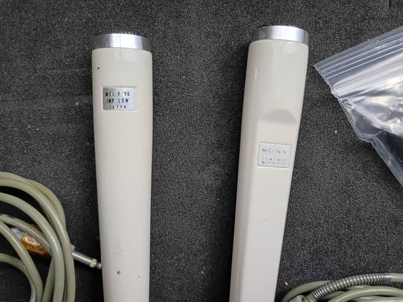 2 Sony F-96 Dynamic Cardioid LOW-Z Microphones Vintage Pair | Reverb