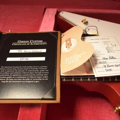Gibson Custom Shop 1958 Korina Explorer VOS Cardinal Red Gold | Reverb