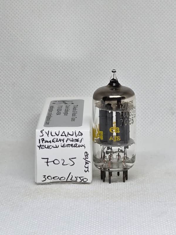 Sylvania 7025 Gray Plate Balanced Single NOS ECC83 12AX7 | Reverb