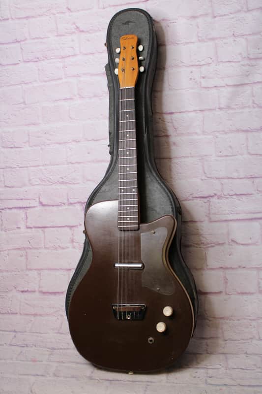 👀Vintage 1959 Danelectro U-1 Brown Sparkle - Silvertone w/ | Reverb