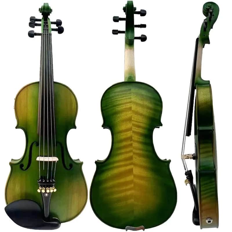 SONG Handmade Electric/Acoustic Violin 4/4, Green color, | Reverb