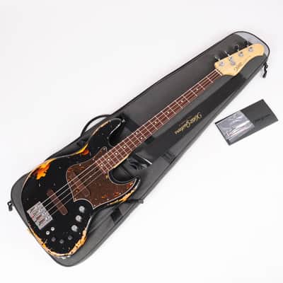 Xotic XJ-1T 4-String Electric Bass Black Over 3 Tone Burst | Reverb