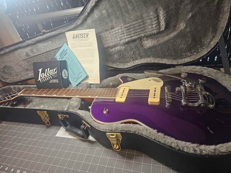 Gretsch G5210T-P90 Purple w/ Hard Case Lollar Pickups | Reverb