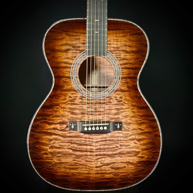 Martin Music Villa OM Quilted Maple - Trans Walnut Edge Burst | Reverb