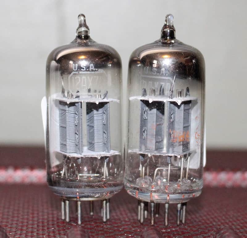 RCA 12AX7 ECC83 TIGHT MATCH PAIR SHORT PLATE HALO | Reverb Australia