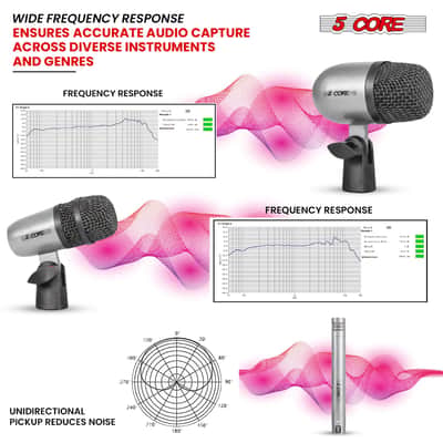 5 Core Conga Mic Snare Tom Set Professional XLR Cardioid | Reverb