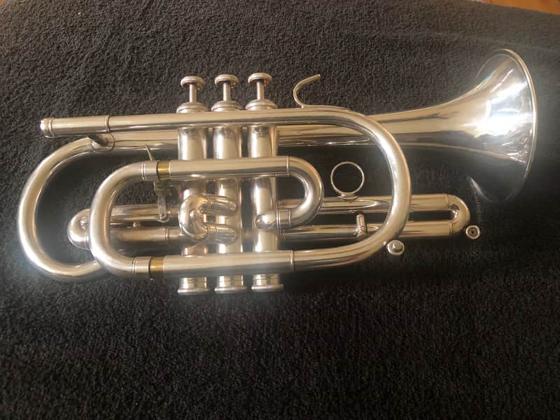 Kanstul 930 short model dixieland cornet 2010 - Silver | Reverb