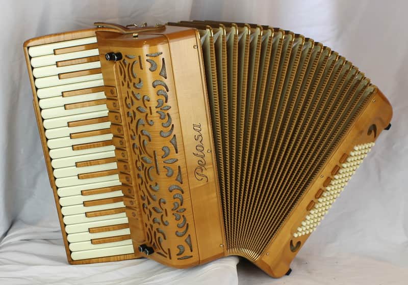 7673 - Cherry Petosa Artista Pro Piano Accordion LMMH 37 96 | Reverb