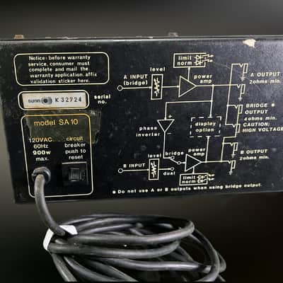 Sunn Model SA-10 Stereo Power Amplifier | Reverb