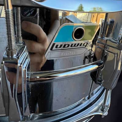 Ludwig Supraphonic 6.5x14 Snare Drum with Blue & Olive Badge | Reverb