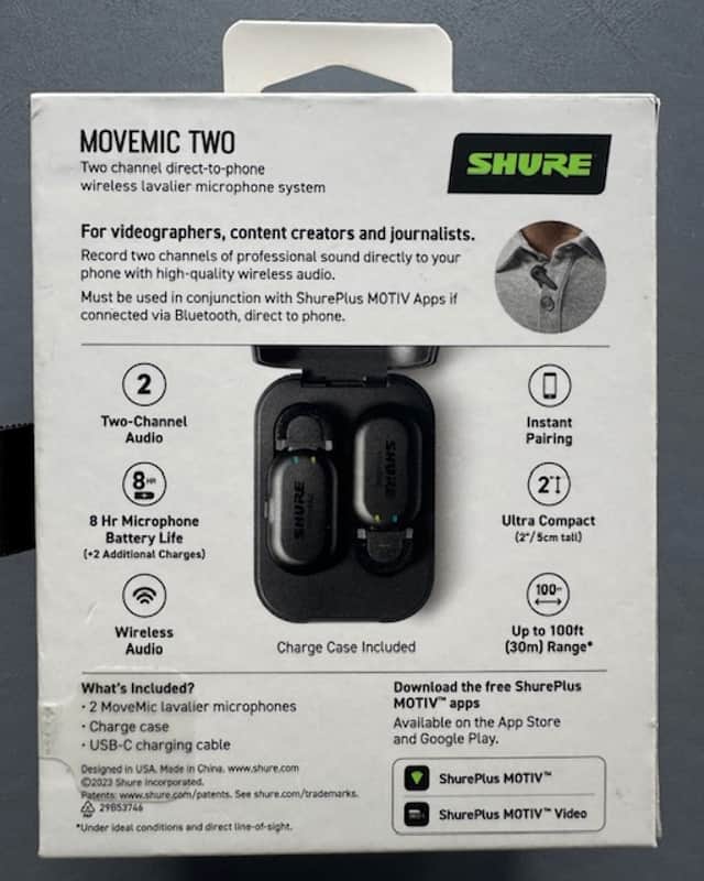 Shure MoveMic Two 2 Channel Wireless Lavalier Microphone | Reverb