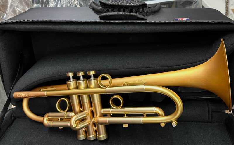 Taylor Nemesis Trumpet in Satin Matte Gold and Lacquer | Reverb