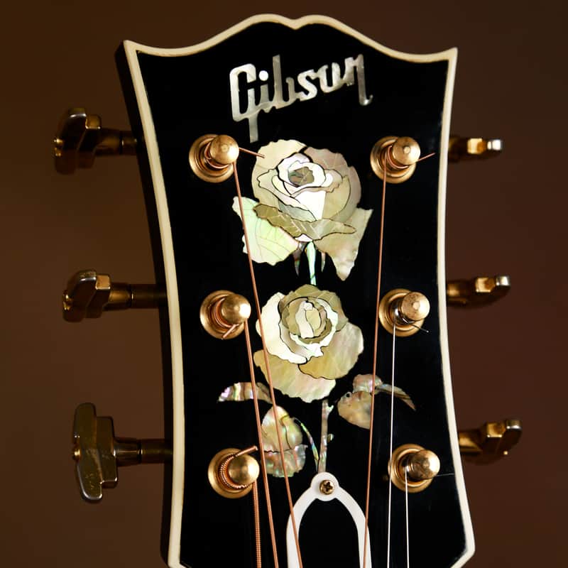 Gibson SJ-200 Rose Custom Acoustic Guitar Black | Reverb Bulgaria