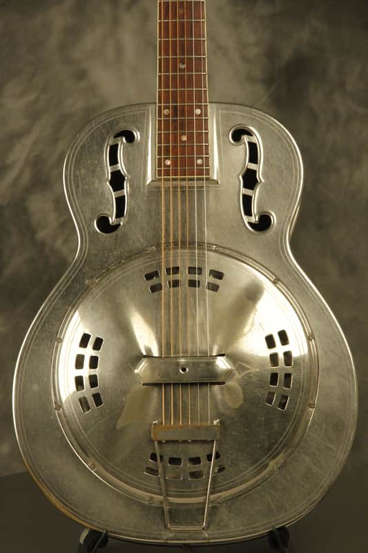 1930's ALHAMBRA Resonator guitar w/ fiddle edges and round | Reverb