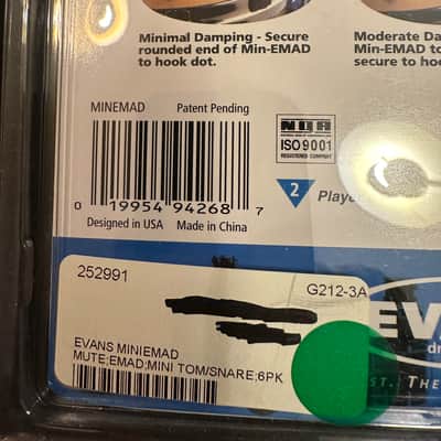 Evans Min-Emad Adjustable Tom & Snare Overtone Damper - 6pk - | Reverb