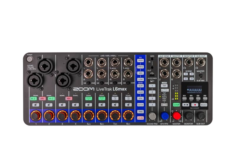 Zoom L6 Max Mixer Digitale 12 Canali 32 Bit Floating Point | Reverb