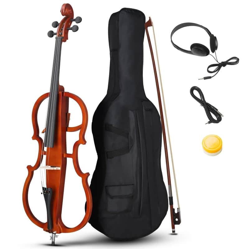 Glarry 4/4 Full Size Solid Wood Electric Cello - Natural | Reverb
