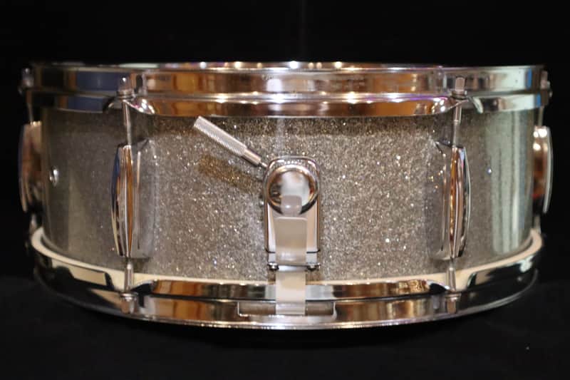 Gracy MIJ Silver Sparkle 6-Lug Snare Drum 5x14 | Reverb
