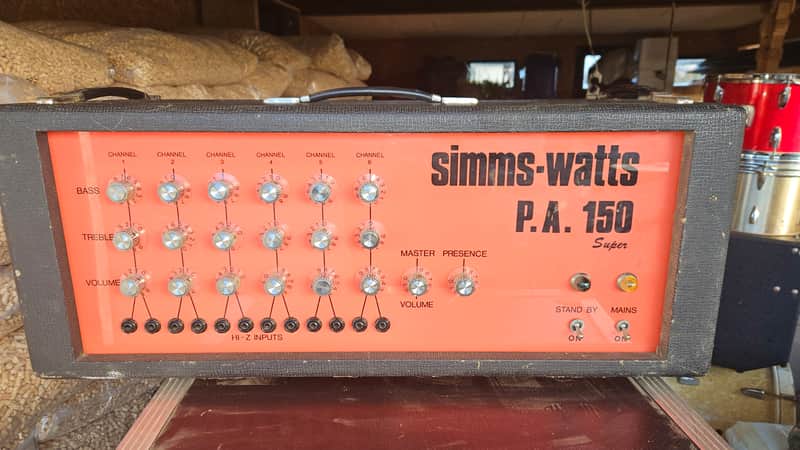 Simms-Watts PA 150, 1972 British PA/bass/guitar amp | Reverb