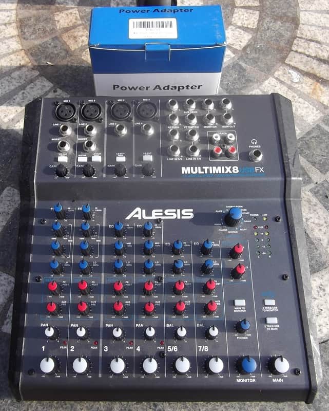 Alesis MultiMix 8 USB 2.0 FX 8-Channel PA Mic Mixer W/Effects | Reverb