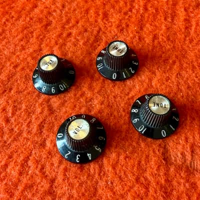 Gibson Witch hat volume tone knobs set 1967 - Silver top | Reverb