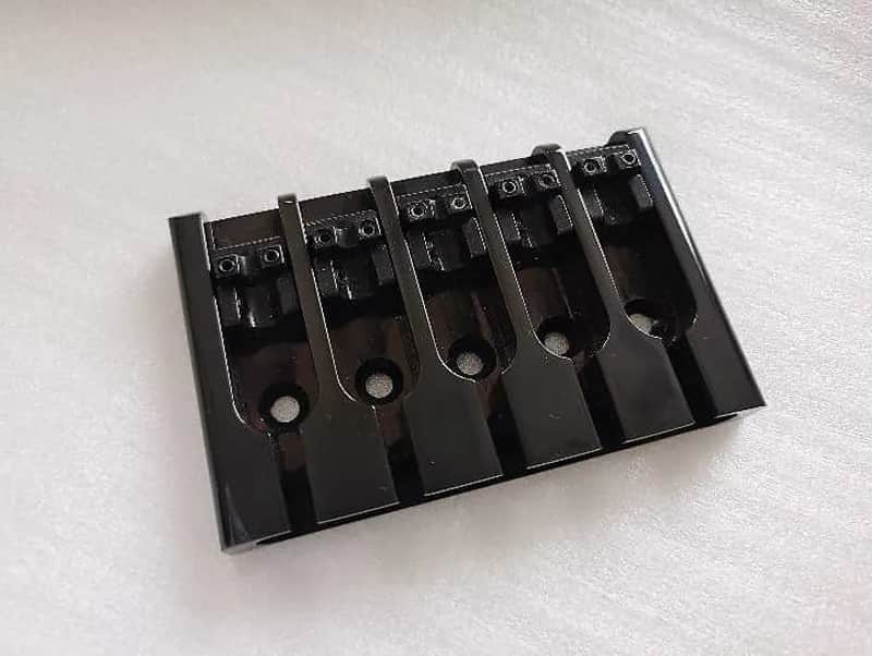 Black 5 String Bass Bridge In Black | Reverb