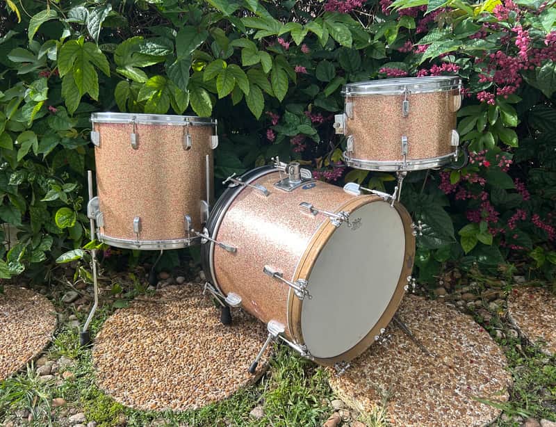 1960 Leedy 18/14/12 peacock sparkle vintage drums | Reverb France