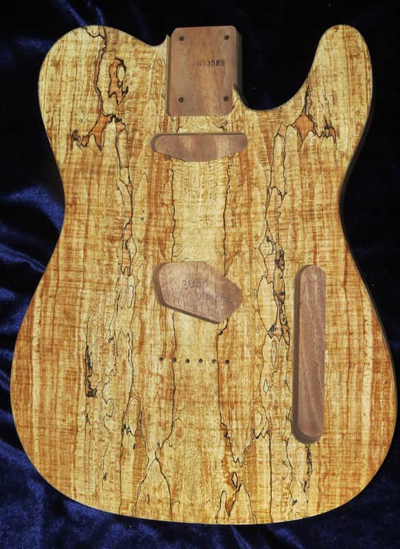 Flamed Spalted Maple Top \ Mahogany Telecaster Tele Body 5lbs | Reverb