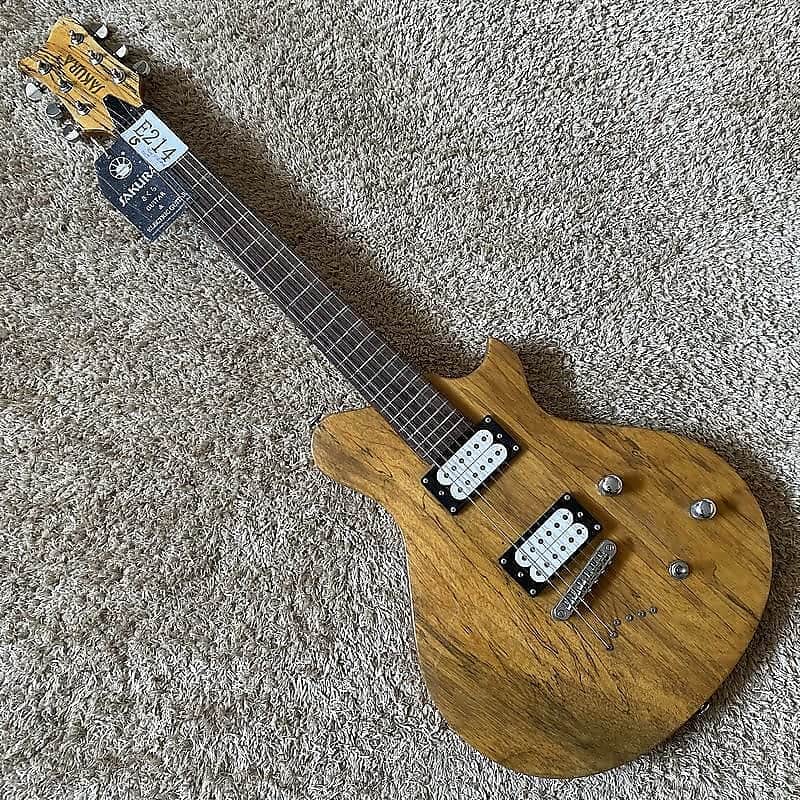Sakura Burl Wood Top Electric Guitar HH, Mahogany Body, | Reverb