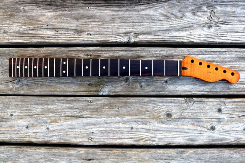 Telecaster neck fat, roasted flame maple, 22 stainless | Reverb UK