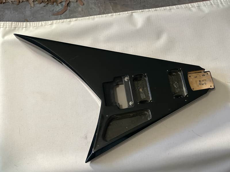 2000's MIJ Jackson RR3 RR Rhoads V Black Guitar Body Floyd | Reverb
