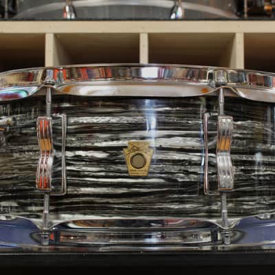 1967 Ludwig 5.5x14 Jazz Festival Snare Drum in Black Oyster | Reverb
