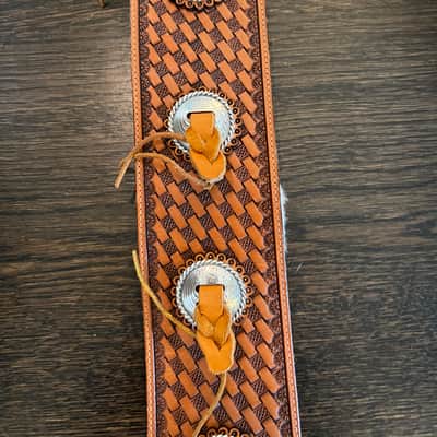 LEATHER COWBOY GUITAR STRAP W SHEEPSKIN PADDING | Reverb