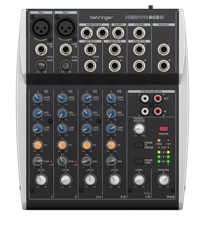 Behringer Xenyx 802S 8-Channel Analog Streaming Mixer | Reverb