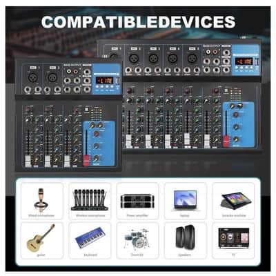 NXG GH7 4-Channel Bluetooth Mixer, 48V Phantom, USB, XLR, | Reverb