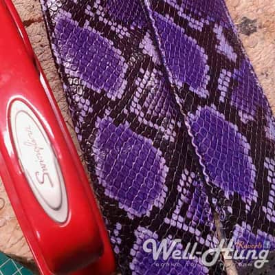 Well-Hung "Purple Python" 3" wide, padded leather strap in | Reverb