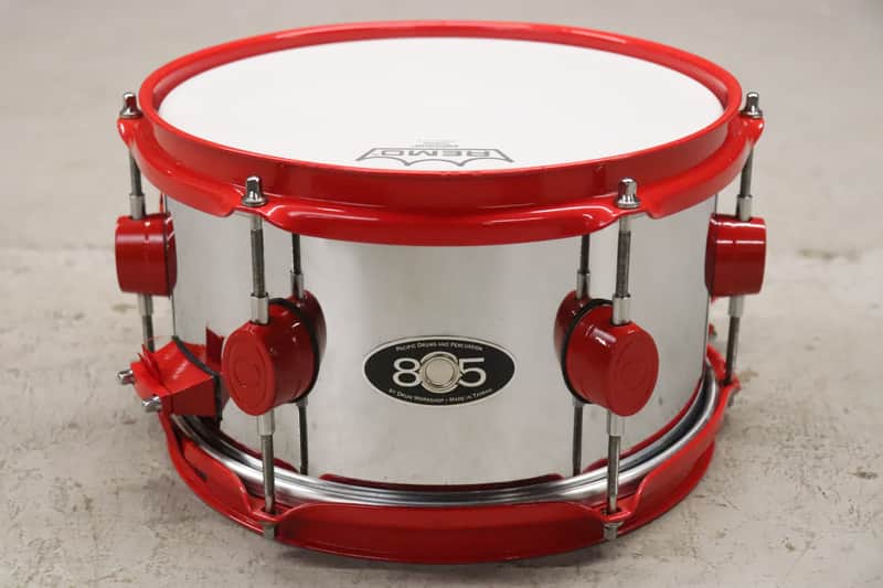 PDP 805 6x10" Steel Popcorn Snare Drum w/ Red Hardware #1 | Reverb