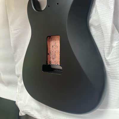 Matte Black Alder Strat Style Guitar Body, 5.6cm Pocket | Reverb