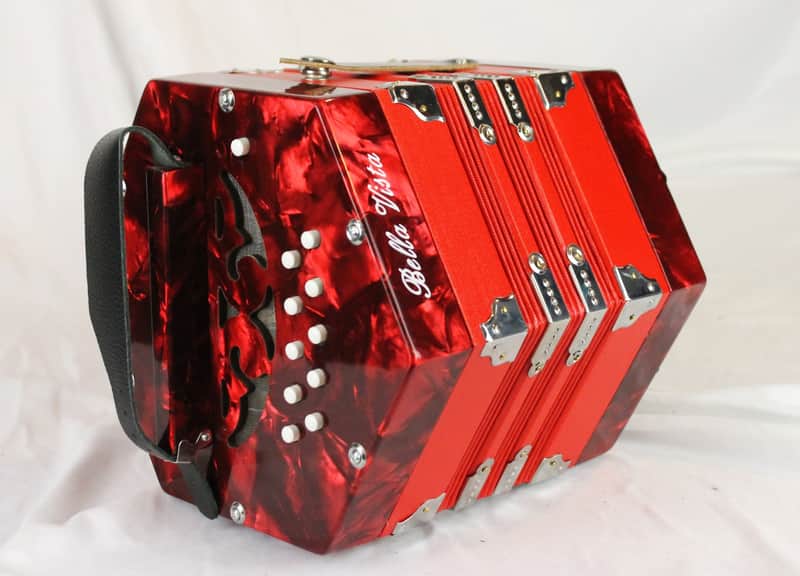 NEW Red Pearl Bella Vista Buccaneer Concertina CG 20 Button | Reverb