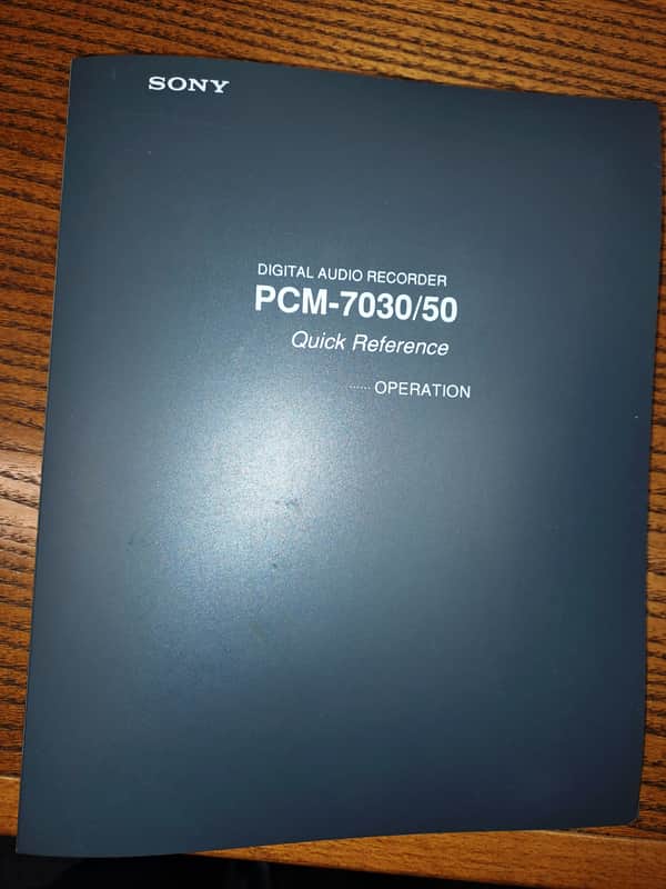 Sony Digital Audio recorder PCM 7030/7050 Quick reference | Reverb