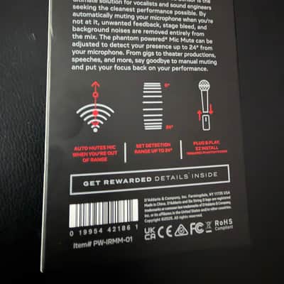 D'Addario IR Mic Mute Infrared Mic Microphone Sensor NEW | Reverb