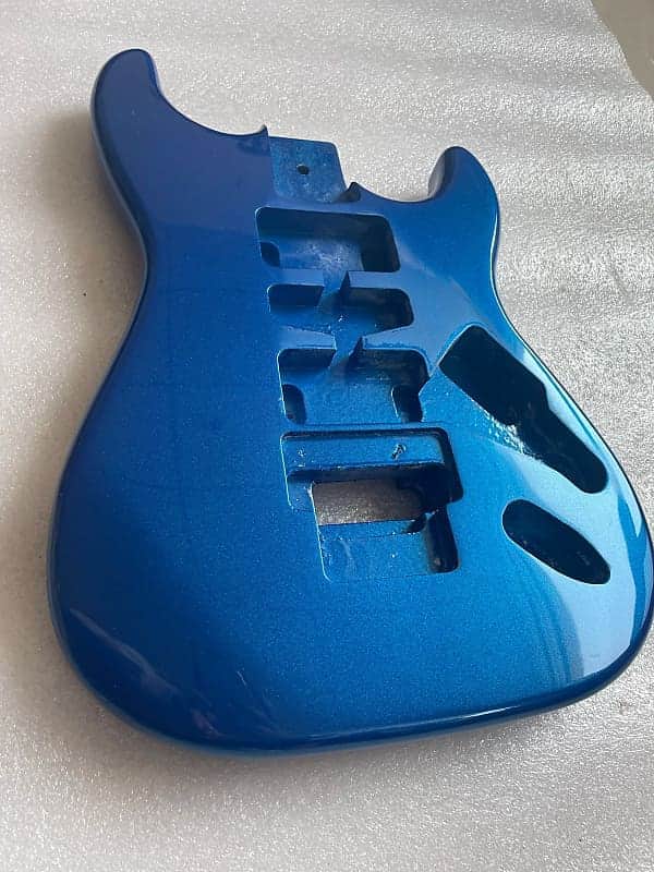 Metallic Blue Strat Stratocaster Style Guitar Body with | Reverb