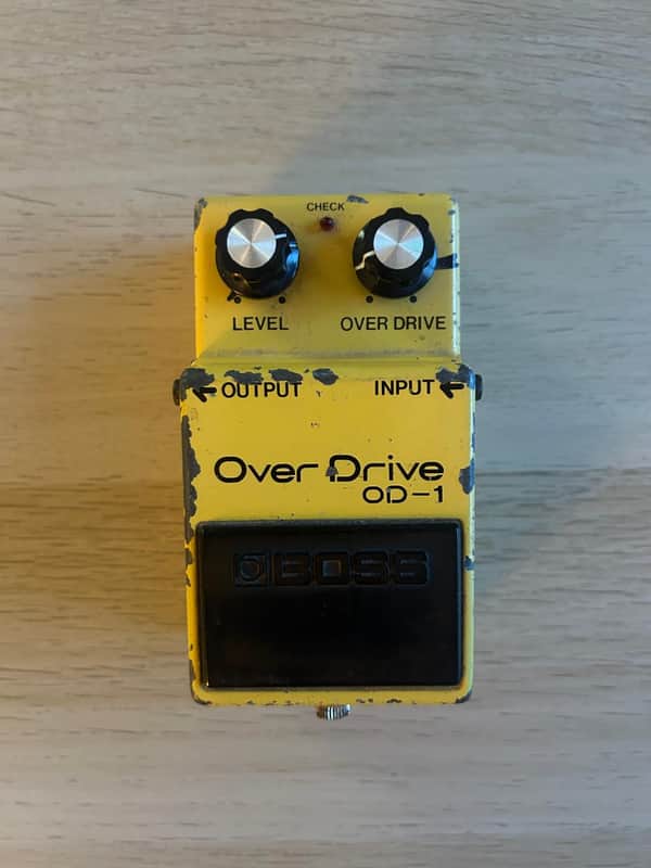 Boss OD-1 Over Drive (Black Label) 1977 - 1985 - Yellow | Reverb