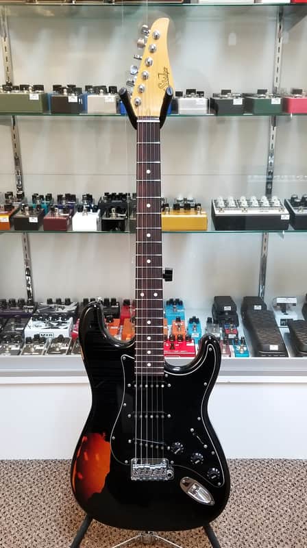 used Suhr Classic S Antique Pro in Black over 3 Tone | Reverb