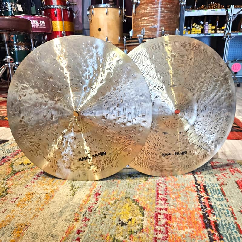 Name Brand 14" Boutique Hammered Hi Hats 1053g/1257g | Reverb