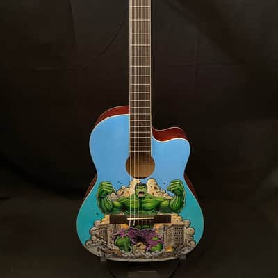 Hand painted Hulk classical guitar Marvel | Reverb