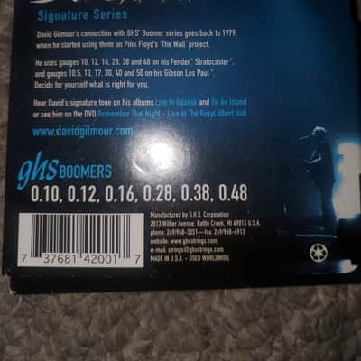 GHS David Gilmour signature electric guitar strings 10 to 48 | Reverb