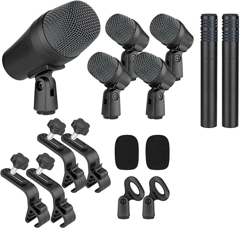 Wired Drum Microphone Kit,7-Piece Full Metal Dynamic Mic-Kick | Reverb